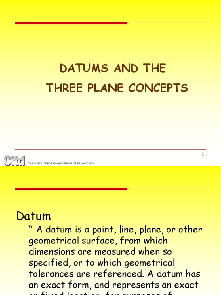 Datums & Three Plane Concepts Guide | PDF | Space | Geometry