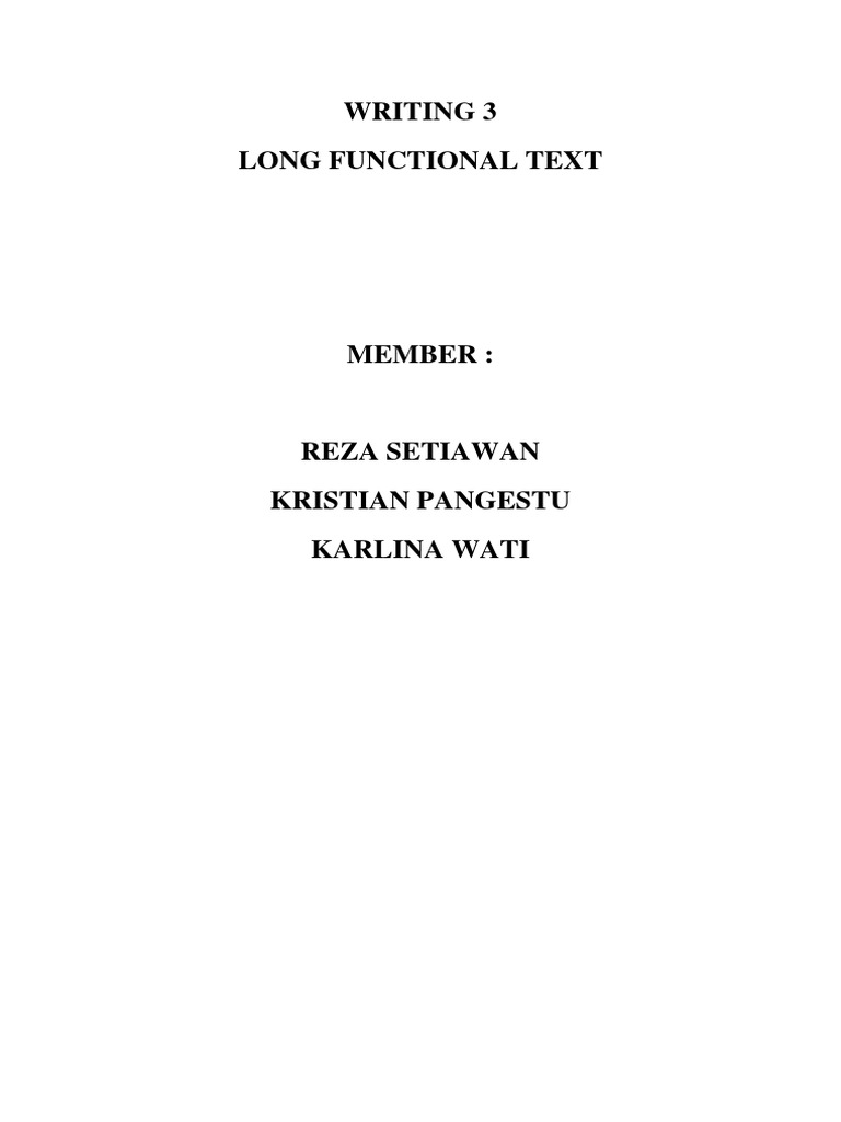 Writing 3 Long Functional Text | PDF | Grammatical Tense | Verb