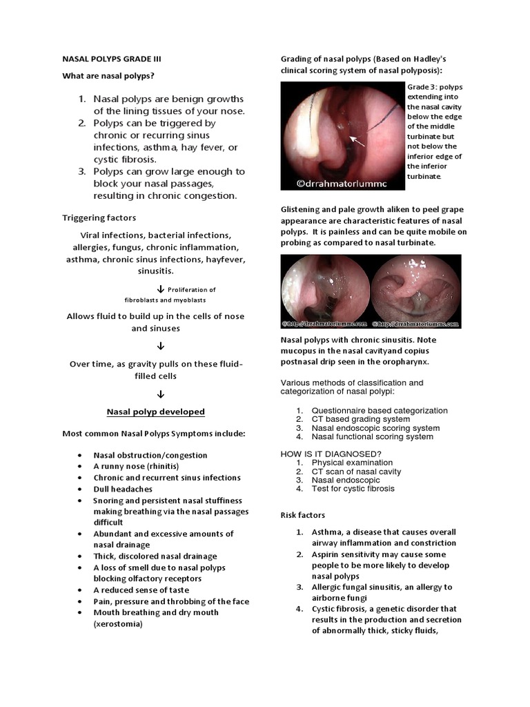 Nasal Polyps Grade III | PDF | Otorhinolaryngology | Rtt