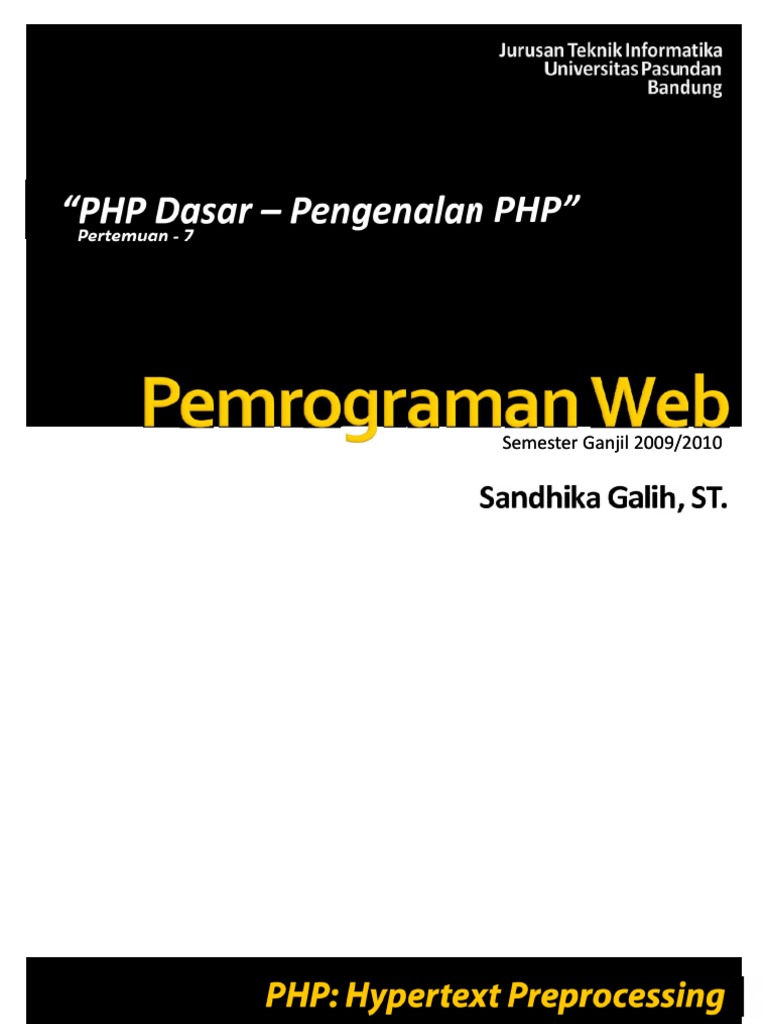 PBW Pertemuan 7 Pengenalan PHP | PDF