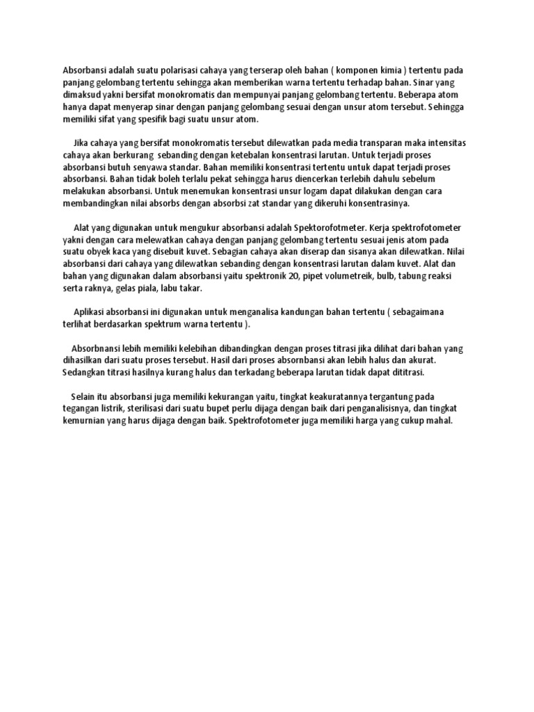 Absorbansi Adalah Suatu Polarisasi Cahaya Yang Terserap Oleh Bahan ...