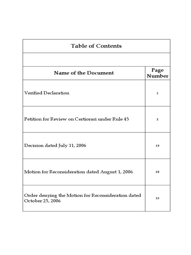 Table of Contents - Rule 45 | PDF
