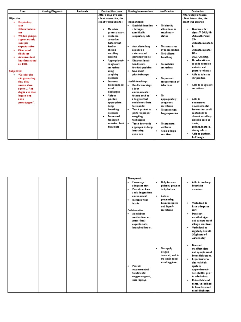 NCP | PDF | Cough | Allergy