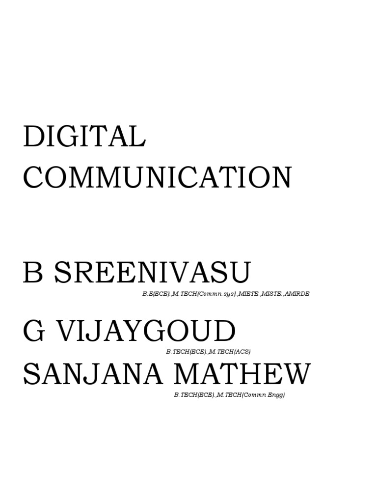 Digital Communication Course Material 2016 17 Pdf Modulation Data Transmission