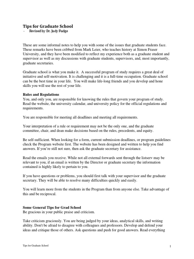 A Comprehensive Guide to Navigating Graduate School Successfully: Tips ...