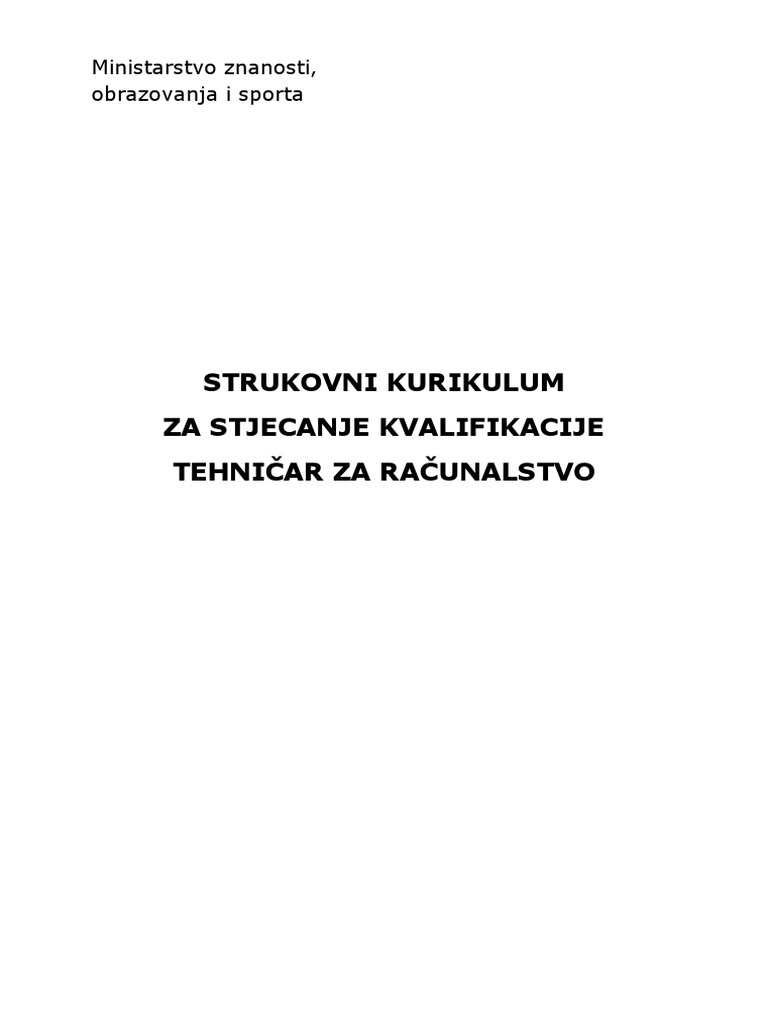 K - Tehnicar Za Racunalstvo - Za Odobrenje PDF | PDF