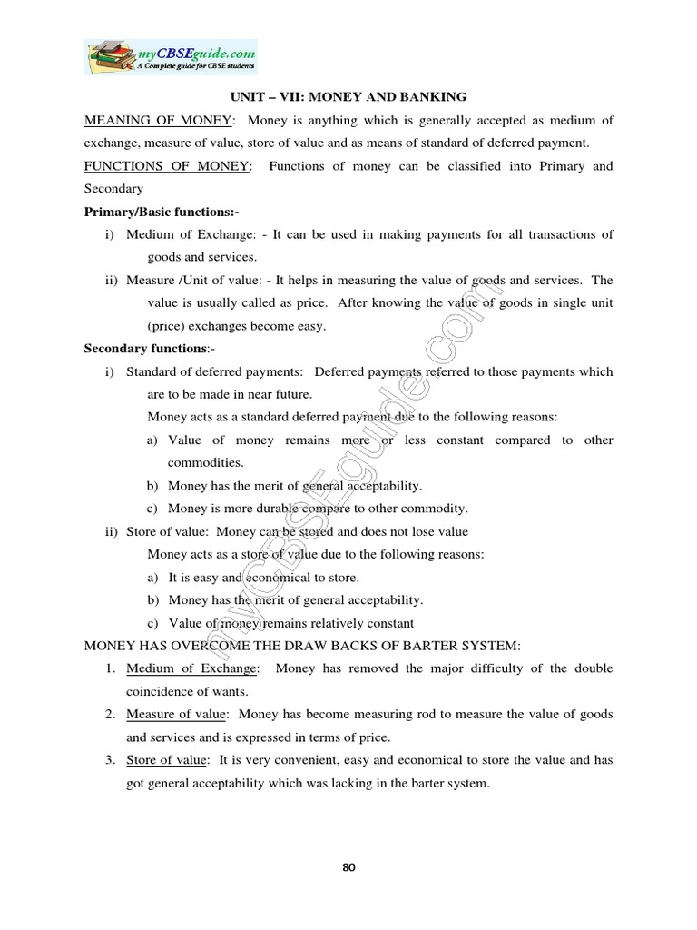 12 Economics Notes Macro Ch02 Money And Banking Pdf Money Creation