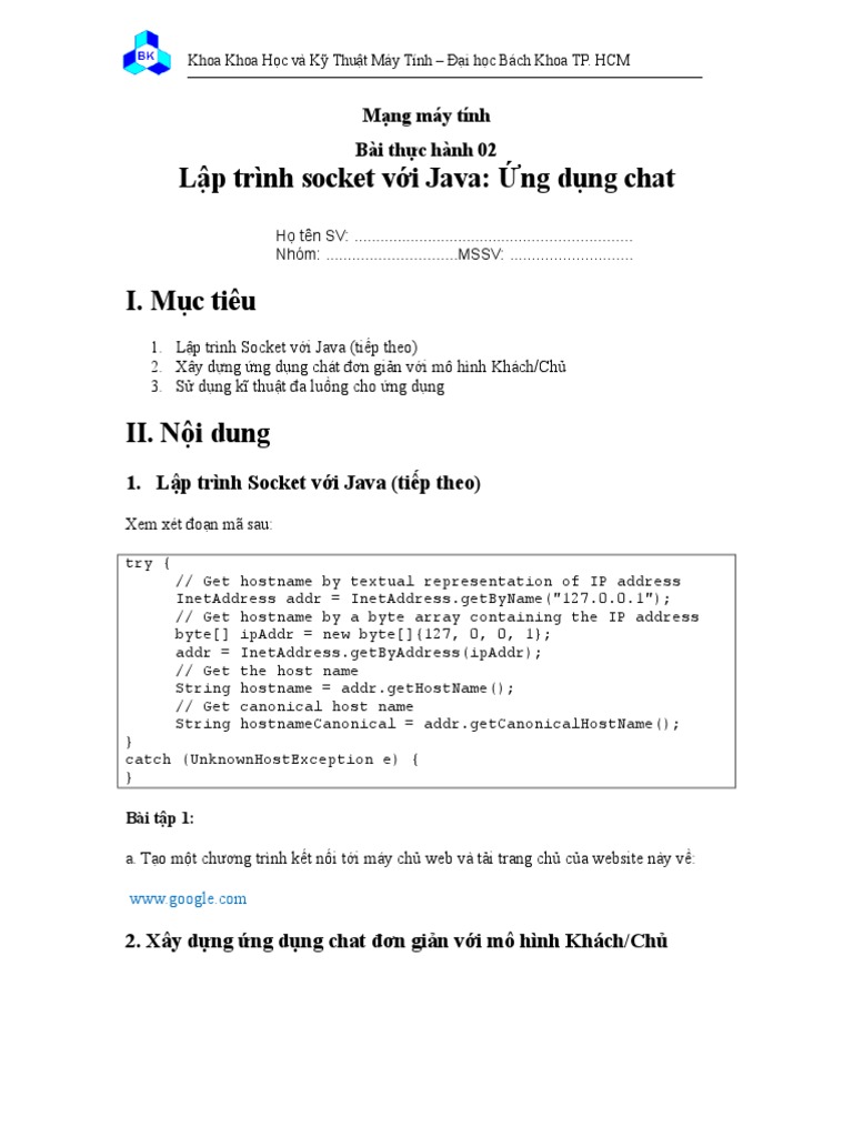 Lab2 - Java Socket Programming | PDF