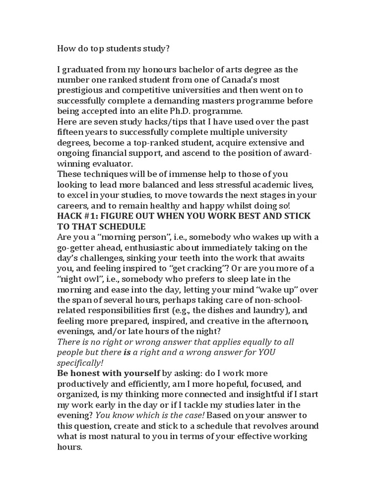 How Do Top Students Study | Download Free PDF | Caffeine | Coffee