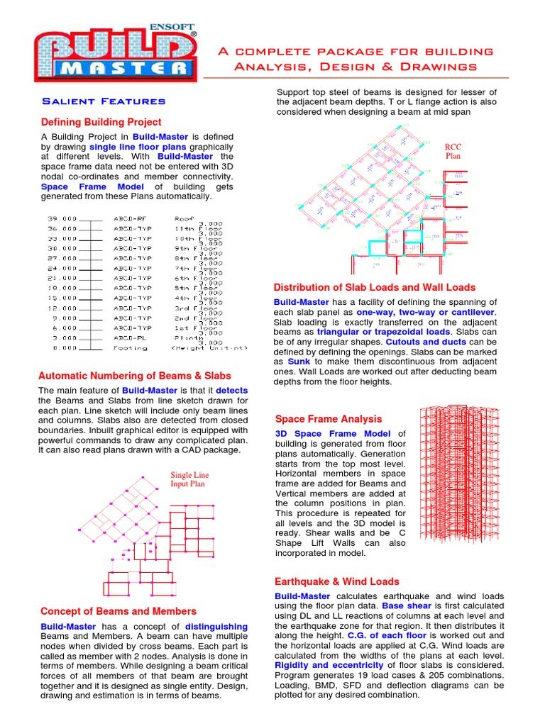 A Complete Package For Building Analysis, Design & Drawings: Salient ...