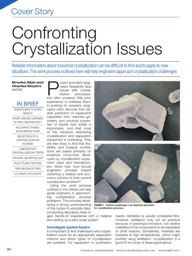 Confronting Crystallization Issues | PDF | Crystallization | Phase (Matter)