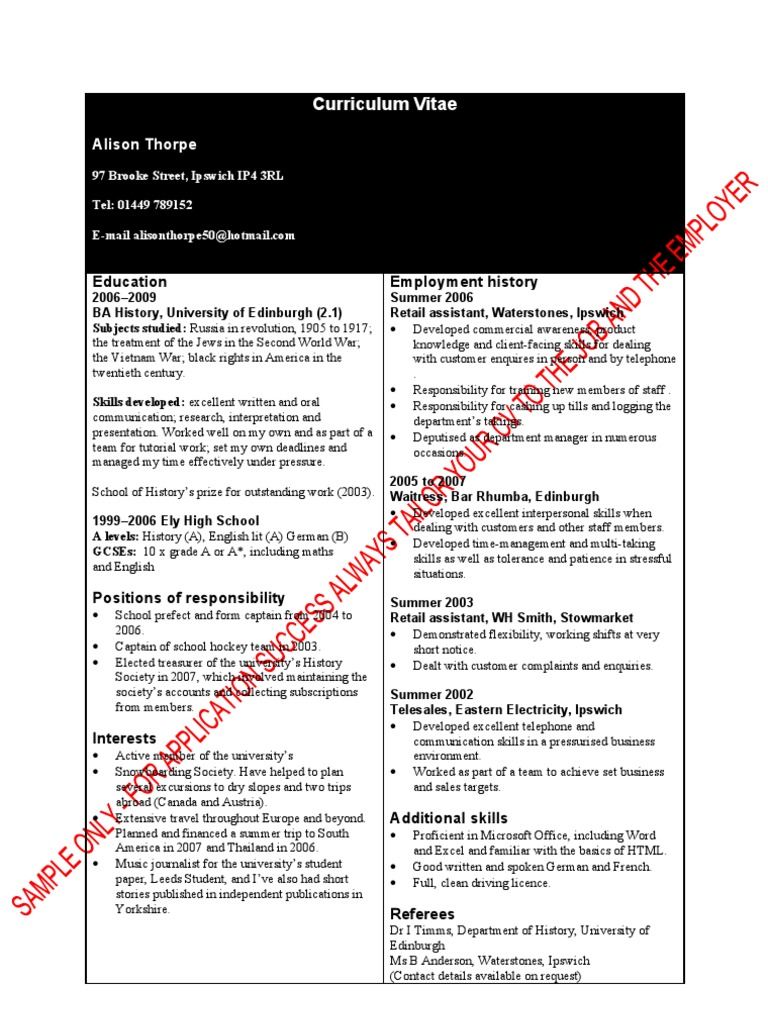 Alternative CV | PDF