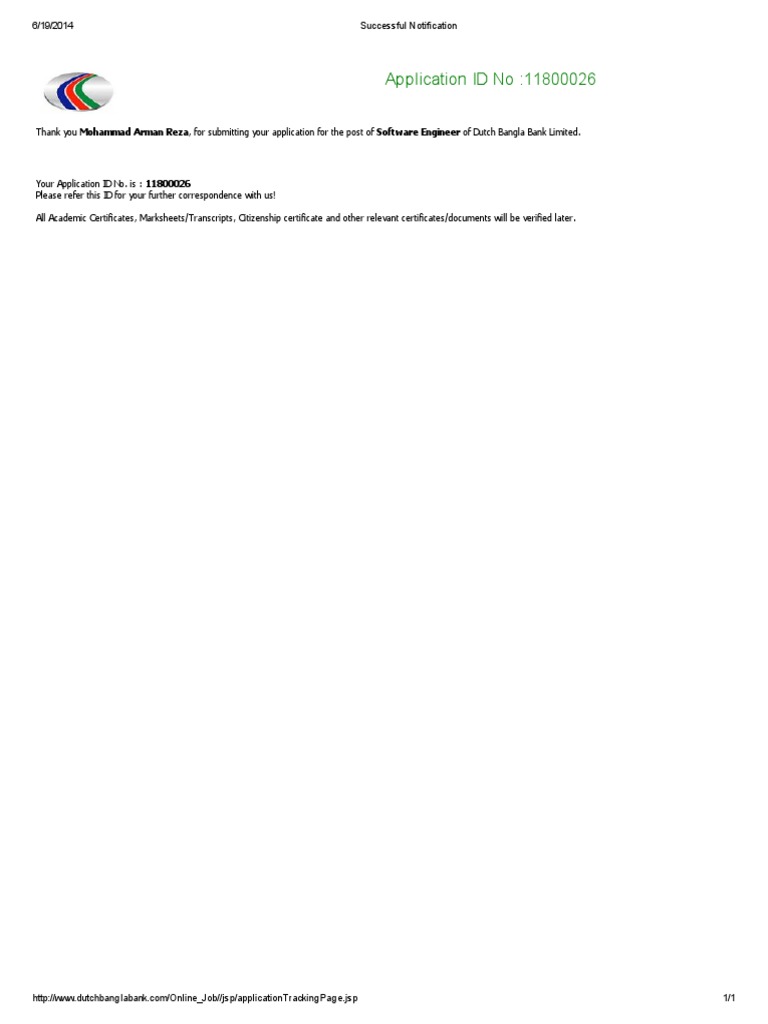 Successful Notification | PDF