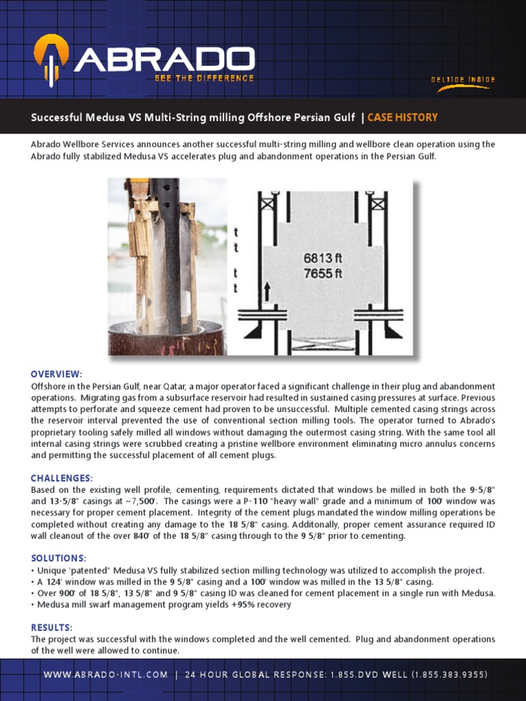 Offshore Persian Gulf Multi-String Milling Success | PDF | Casing ...