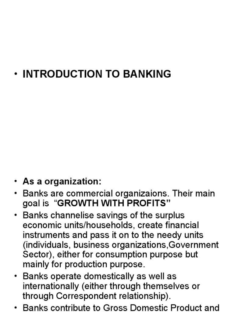 Slide 2 Intro To Banking | PDF | Banks | Deposit Account