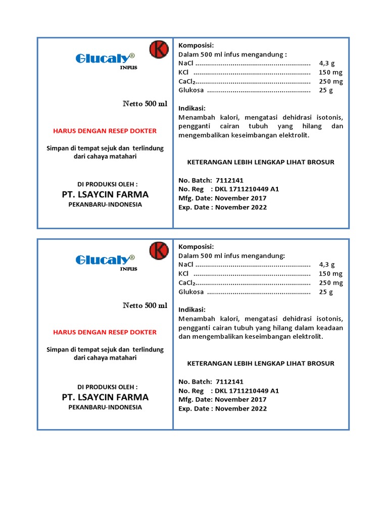 Etiket Infus-1 | PDF