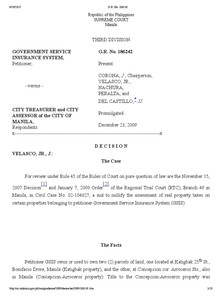 GSIS Realty Tax Exemption Case Review | PDF | Inheritance Tax | Lease