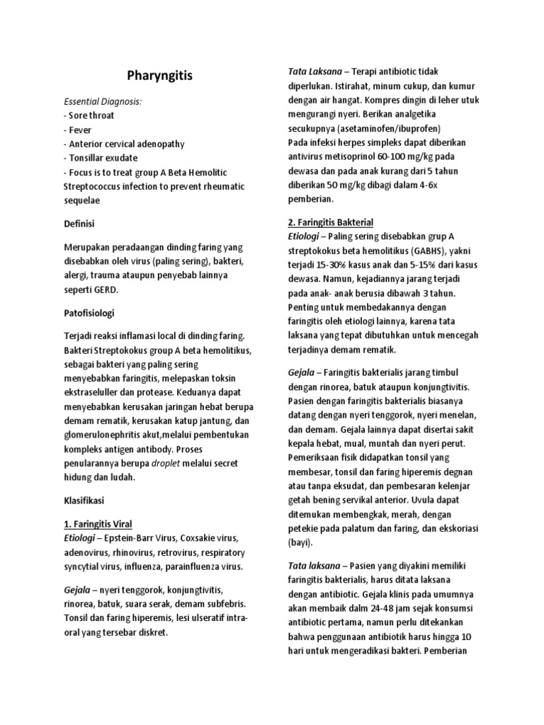 Pharyngitis | PDF