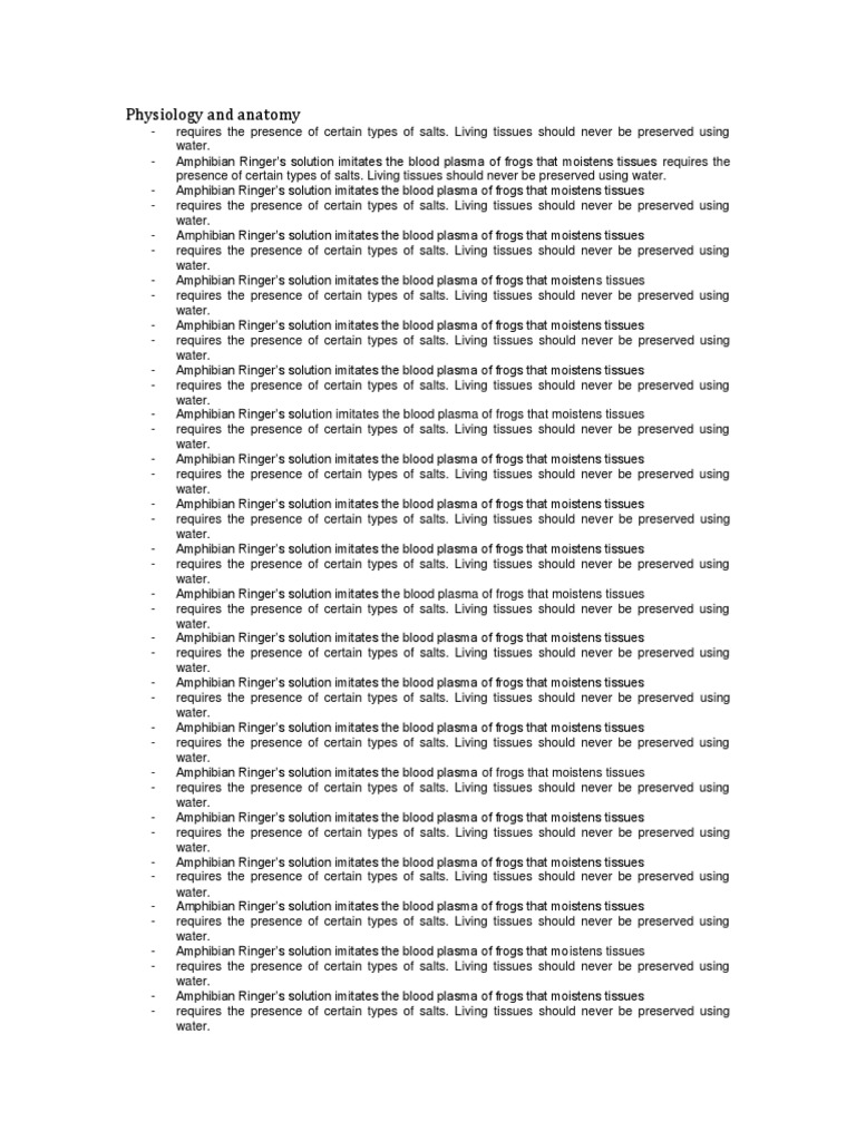 Physiology and Anatomy | PDF | Amphibian | Blood