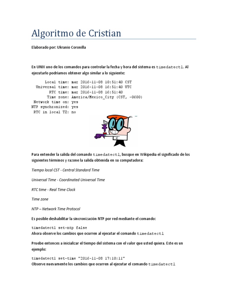 Algoritmo Cristian | PDF | Algoritmos | Ingeniería Informática