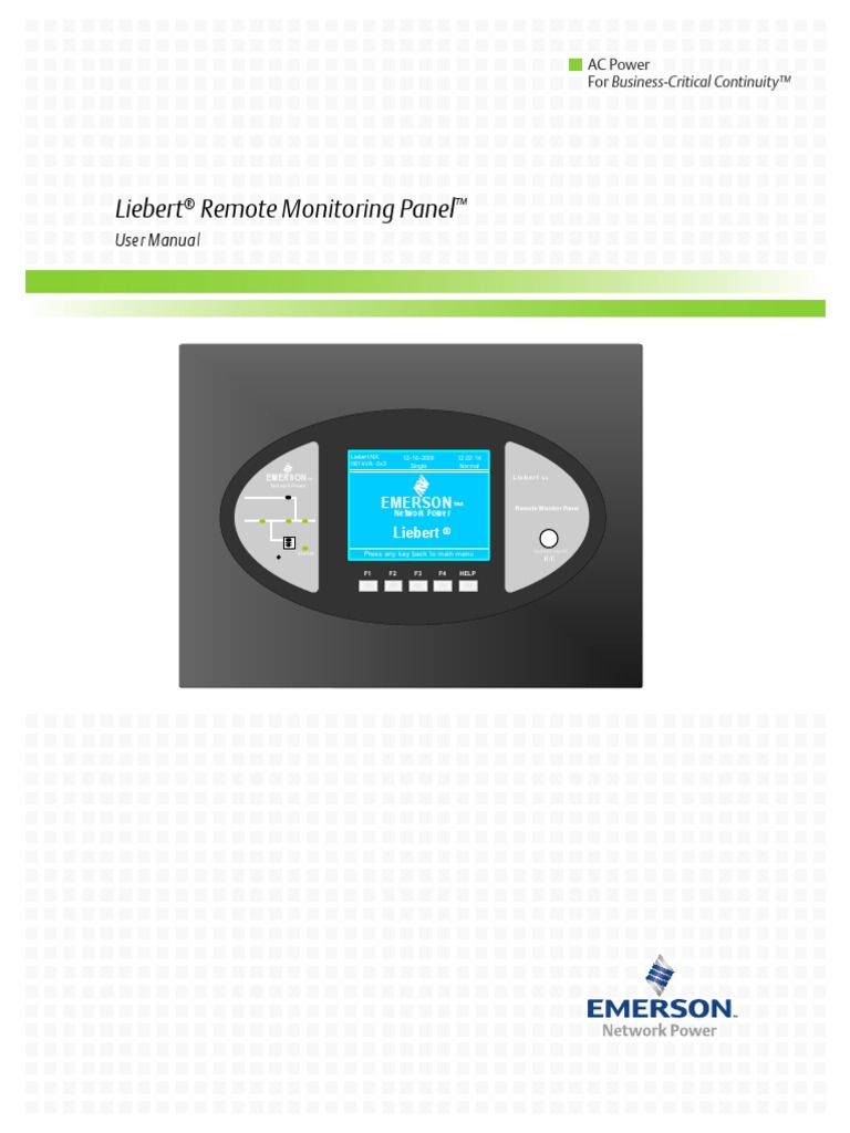 Liebert Remote Monitoring Panel: User Manual | PDF | Electromagnetic ...