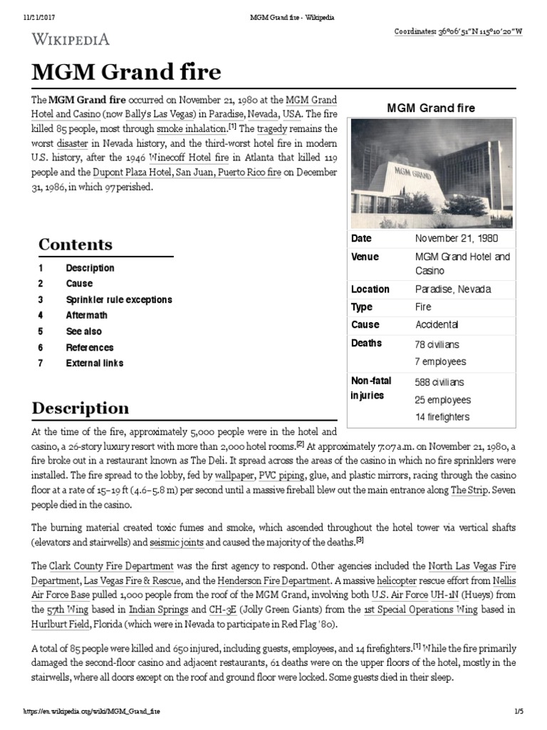 MGM Grand Fire | PDF | Building Engineering | Hotel And Accommodation