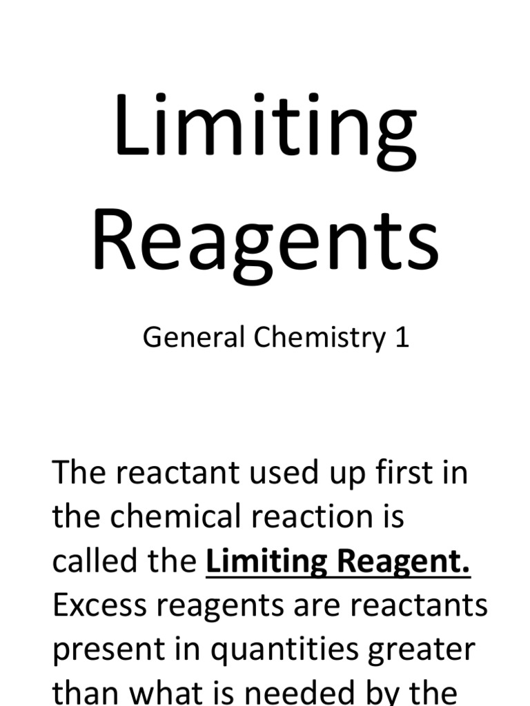 Limiting Reagents: General Chemistry 1 | PDF
