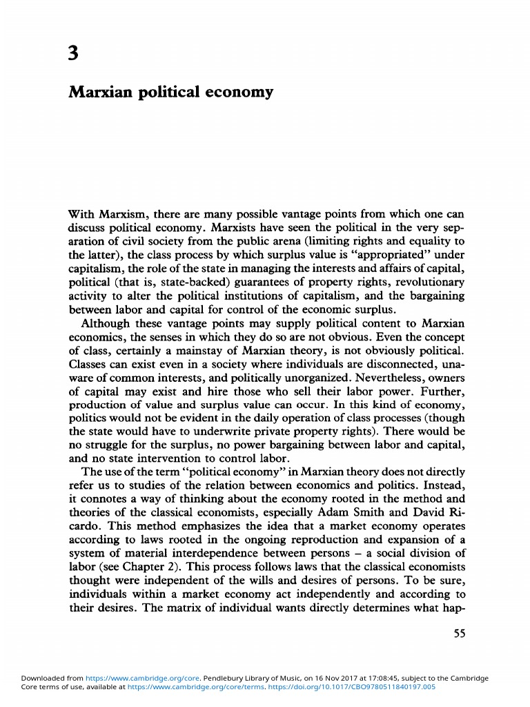 Marxian Political Economy | PDF | Capitalism | Marxism