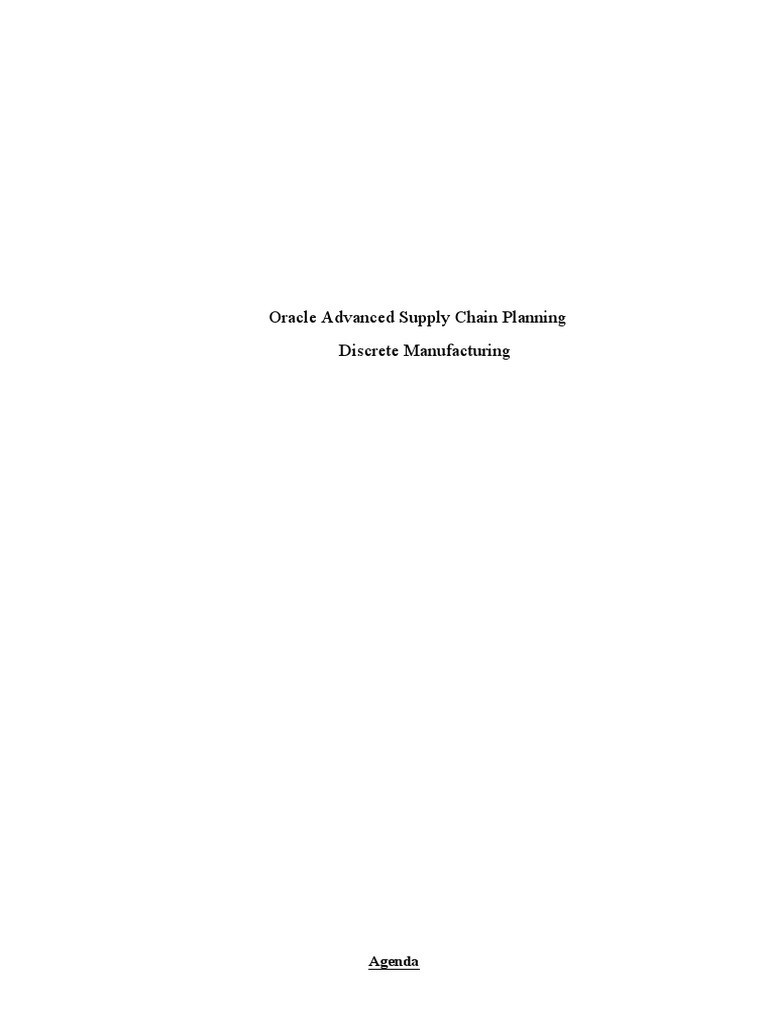 ASCP Basic Setup | PDF | Supply Chain | Inventory