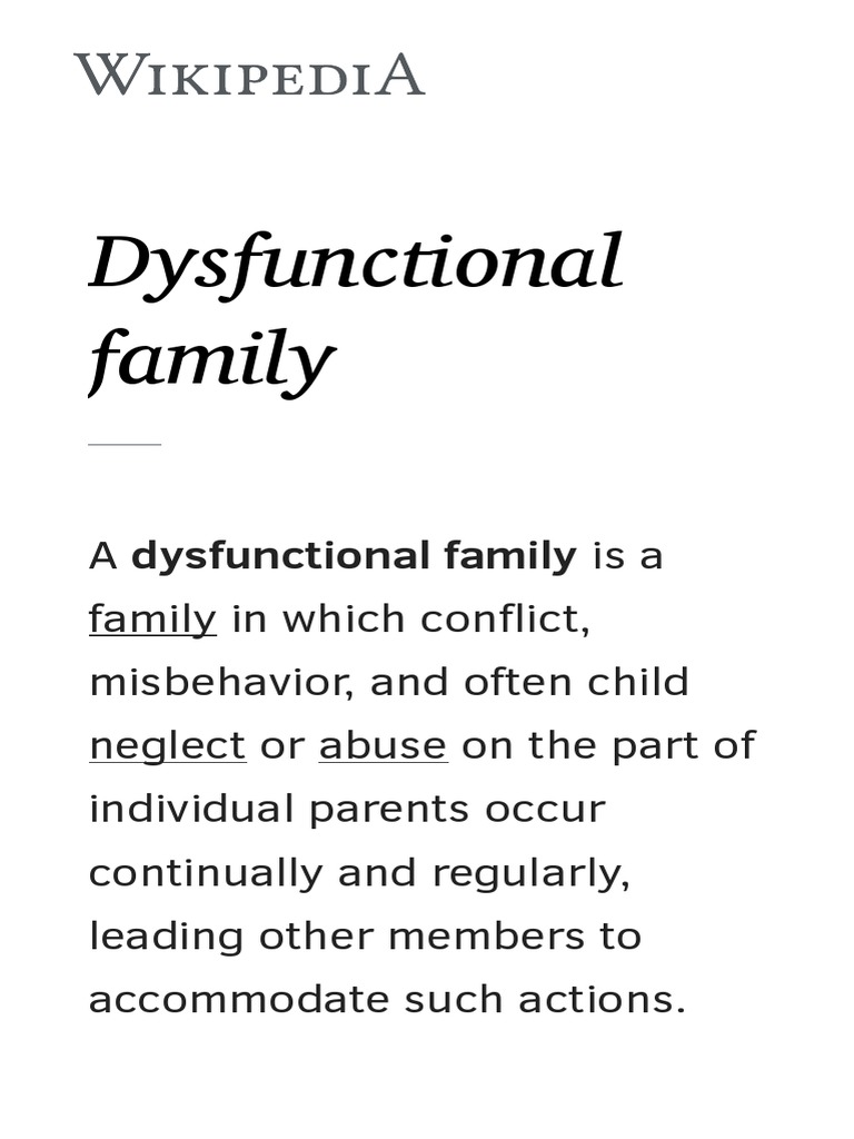 Dysfunctional Family | Family | Social Institutions