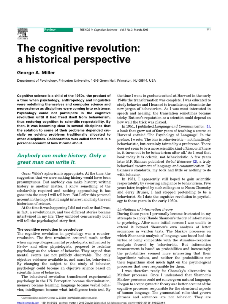 The Cognitive Revolution | PDF