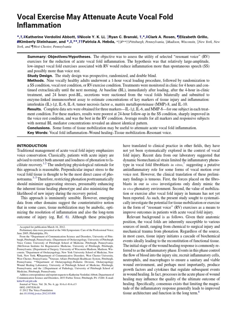 Verdolini Et Al. - 2012 - Vocal Exercise May Attenuate Acute Vocal Fold ...