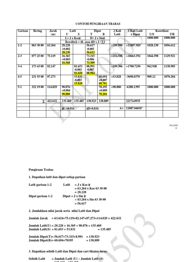 Traverse Calculation | PDF