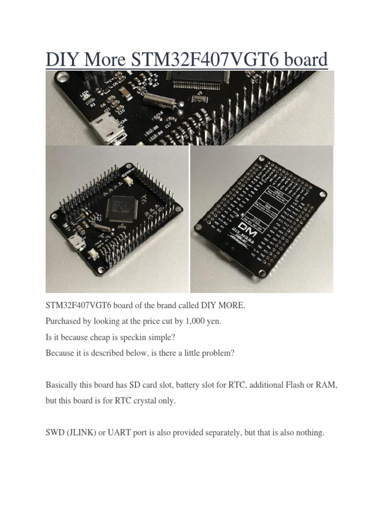 STM32F407VGT6 Board Overview and Issues | PDF | Usb | Manufactured Goods