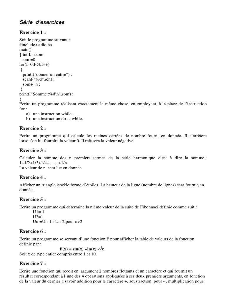 Exercices Cor | PDF | C (Langage de programmation) | Nombre premier