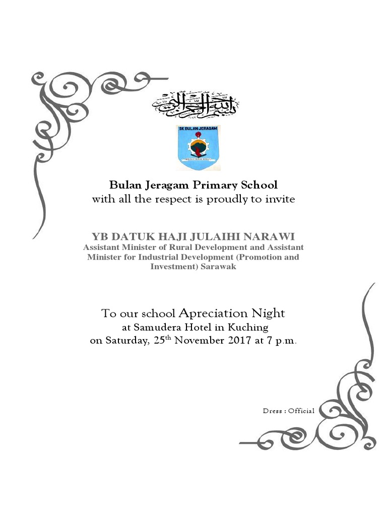 Bulan Jeragam Primary School: With All The Respect Is Proudly To Invite ...