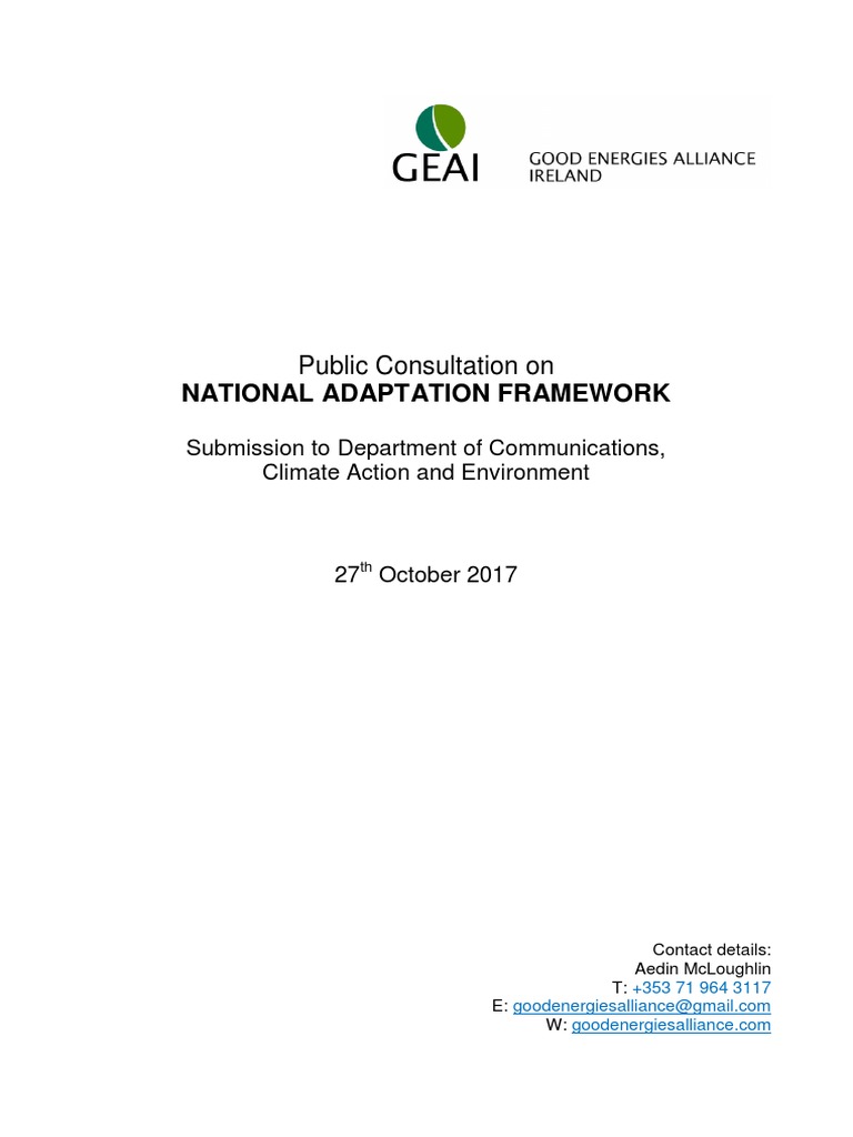 GEAI - Draft National Adaptation Framework Public Consultation ...