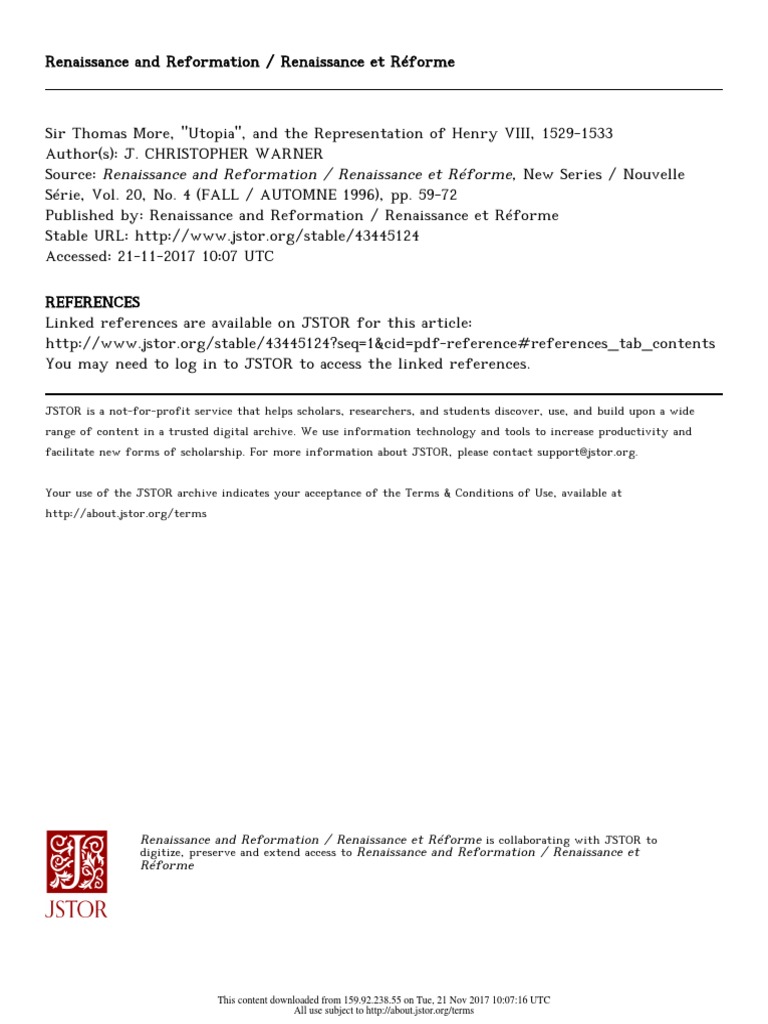 Renaissance and Reformation / Renaissance Et Réforme Renaissance and ...