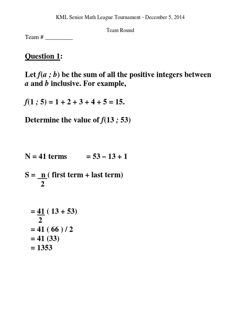 Junior High Math Tournament Questions | PDF | Pi | Discrete Mathematics