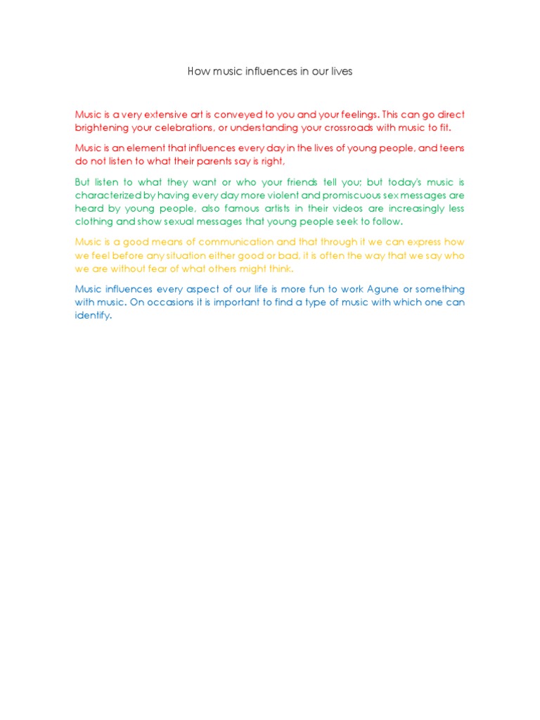 How Music Influences in Our Lives | PDF