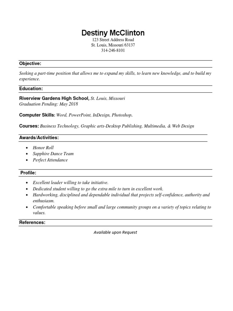 Destiny Mcclinton Resume | PDF