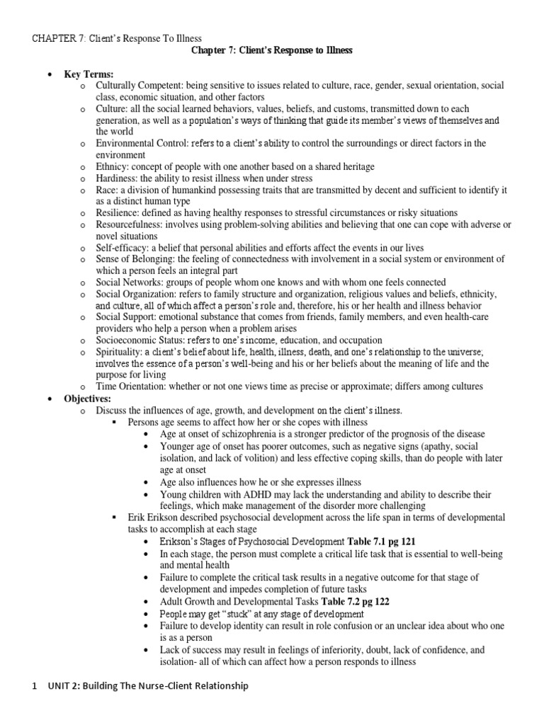 Client Responses to Illness Factors | PDF | Psychological Resilience ...