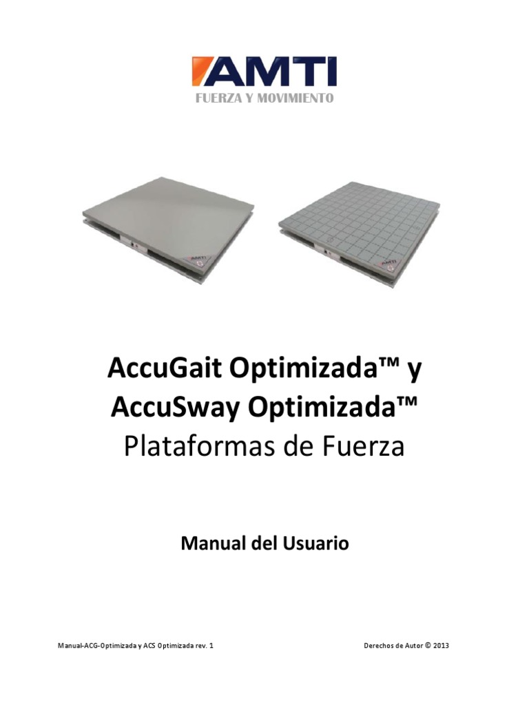 Manual de Usuario - Plataforma de Fuerza ACG y ACS Optimized - AMTI - ES | PDF | USB | Software