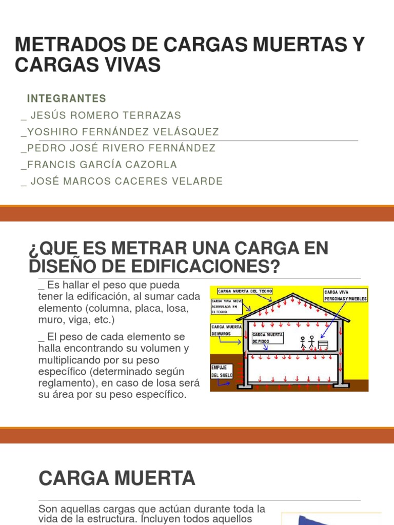 Metrados de Cargas Muertas y Cargas Vivas | Temblores | Geología ...