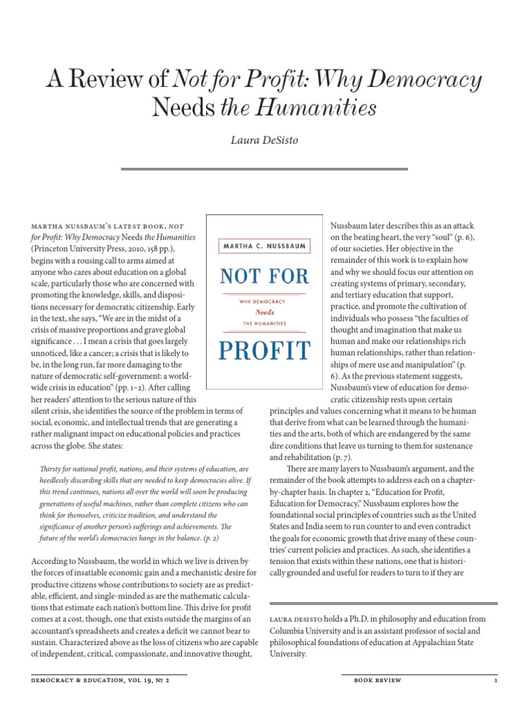 Not For Profit Nussbaum Review | Download Free PDF | Humanities | Democracy