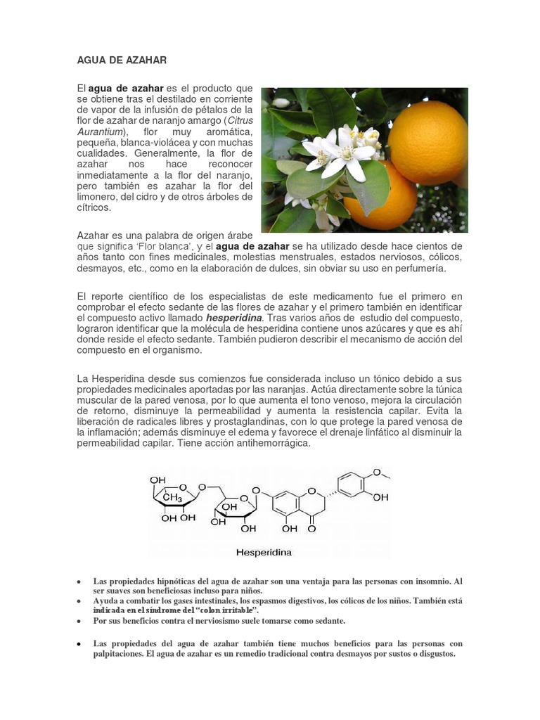 Beneficios y usos del agua de azahar | PDF | Salud y bienestar