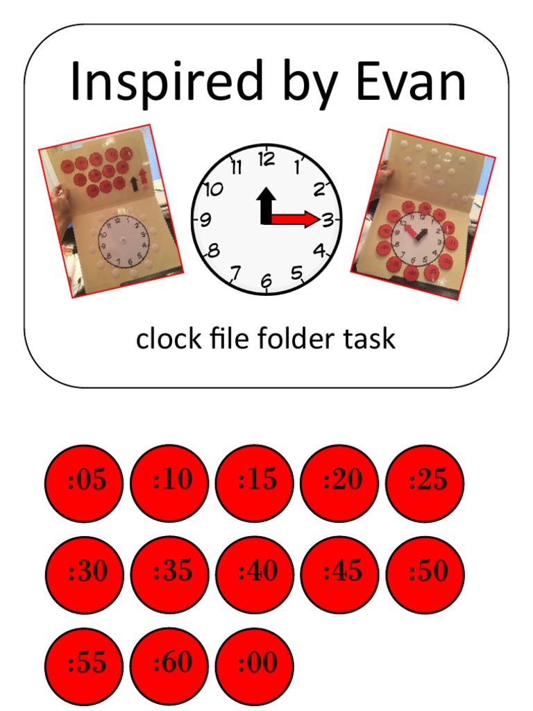 Inspired by Evan: Clock File Folder Task | PDF