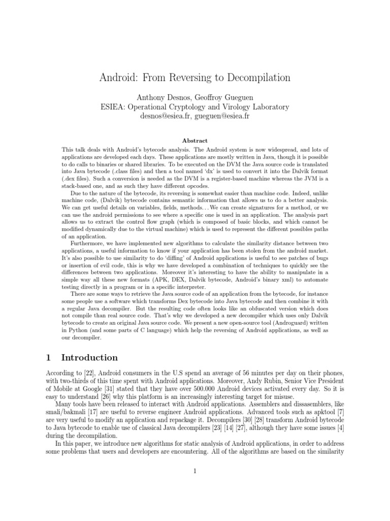 Android App Reversing & Decompilation | PDF | Java Virtual Machine | Source Code
