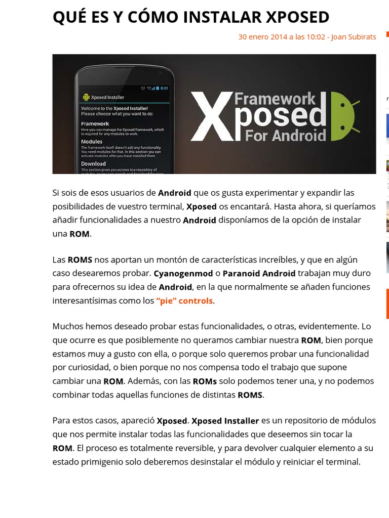 Xposed - Qué Es y Cómo Instalar PDF | PDF | Android (sistema operativo) | Linux móvil