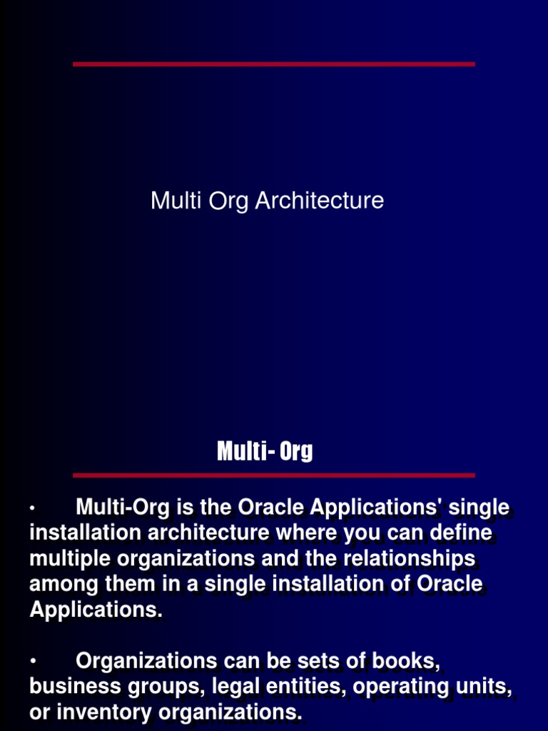 Multi Org | PDF | Oracle Database | Electronic Business